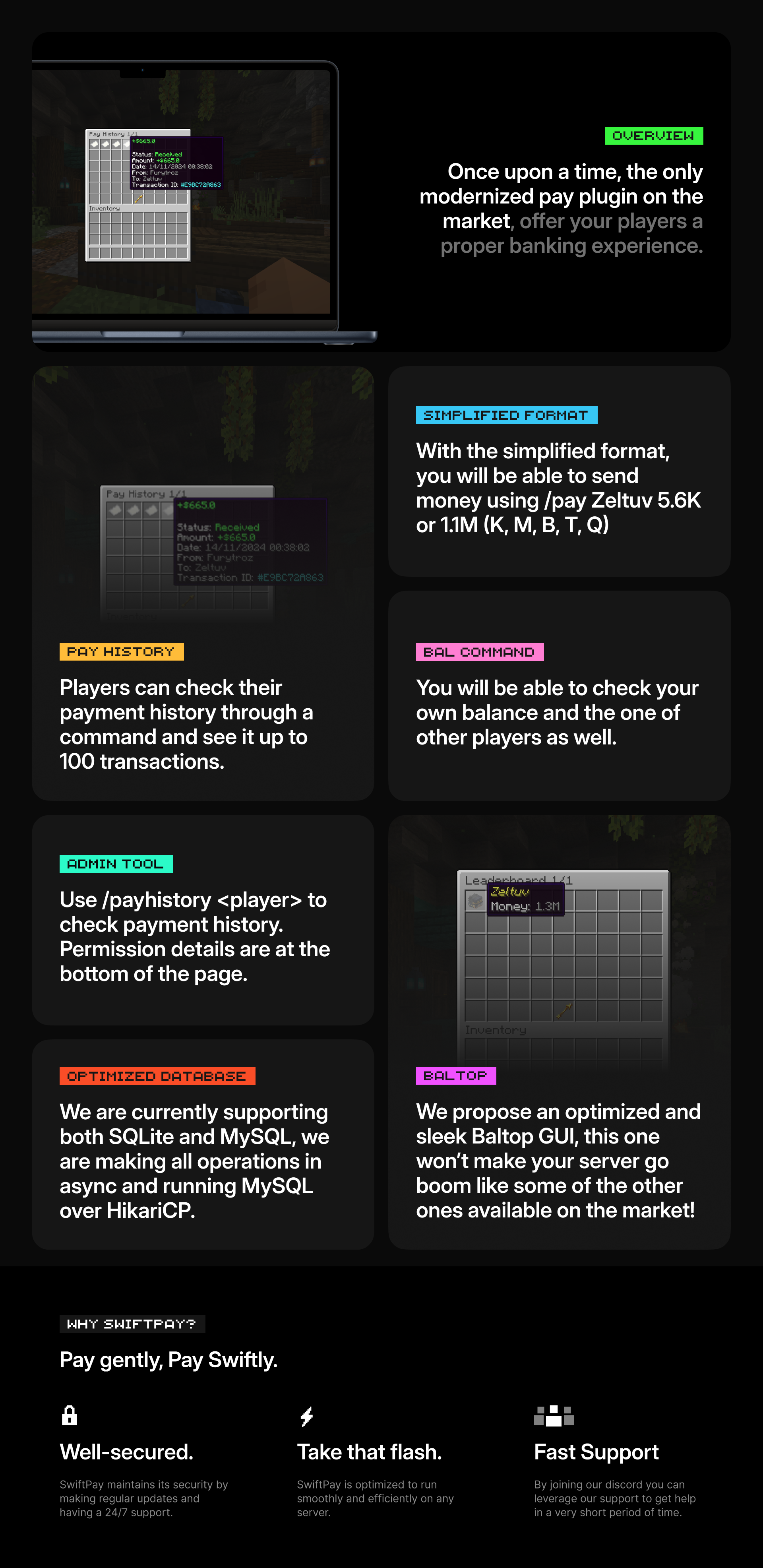 SwiftPay - Light Economy & Pay Plugin | BuiltByBit